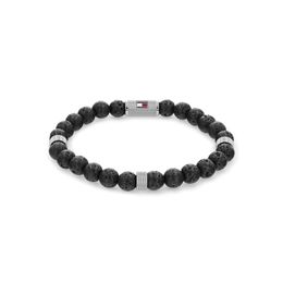 Armband Tommy Hilfiger "Schmuck Edelstahl Armschmuck" Armbänder Gr. Edelstahl, schwarz (edelstahlfarben-blau-rot-weiß-schwarz + schwarz) Herren mit Lavastein oder Sodalith