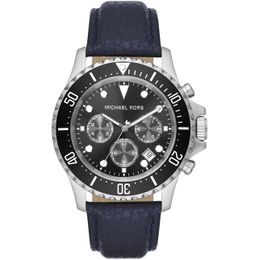 Chronograph Michael Kors "EVEREST, MK9091" Armbanduhren blau (dunkelblau) Herren Quarzuhr, Armbanduhr, Herrenuhr, Stoppfunktion, Lederarmband