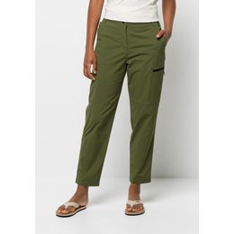 Trekkinghose Jack Wolfskin "WANDERTHIRST PANTS W", Damen, Gr. 34, Normalgrößen, grün (grünwood), OBERSTOFF 94% POLYAMID, 6% ELASTHAN FUTTER 65% POLYESTER, 35% BAUMWOLLE, Hosen