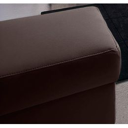 Hocker DOMO collection "Alisson", braun, B:59cm H:40cm T:59cm, Microfaser aus 100% Polyester;Softlux, das pflegeleichte Kunstleder aus 80% PVC, 18% Polyester und 2% Polyurethan;Luxus-Kunstleder;Strukturstoff aus 90% Polyester und 10% Polyacryl., Hocker, Polsterhocker