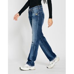 Loose-fit-Jeans Gang "94AMELIE STRAIGHT", Damen, Gr. 26, N-Gr, blau (denim passio), Obermaterial: 90% Baumwolle, 6% Polyester, 4% Elasthan, casual, regular fit lang, Jeans