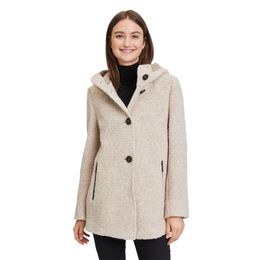 Wolljacke Gil Bret Gr. 46, beige (pine camel), Damen, Web, Obermaterial: 60% Wolle, 21% Polyamid, 15% Polyester, 4% sonstige Fasern, unifarben, Jacken, aus Teddyfell und mit Kapuze