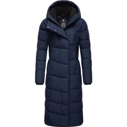 Steppmantel Ragwear "Pavla Extralong" Gr. L (40), blau (navy), Damen, Oberstoff: 100% Polyester, Futter: 100% Polyester, Wattierung: 100% Polyester, Ärmelfutter: 100% Polyester, Mäntel, zeitloser, wasserdichter Damen Wintermantel