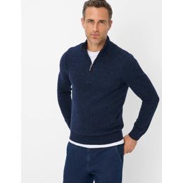 Strickpullover Brax "Style STEFFEN", Herren, Gr. L (52), blau (dunkelblau), 40% Polyamid, 30% Wolle, 30% Viskose, Pullover