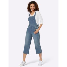 Jeanslatzhose Casual Looks Gr. 38, Normalgrößen, blau (blau, bleached) Damen Jeans