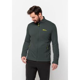 Fleecejacke Jack Wolfskin "KOLBENBERG FZ M", Herren, Gr. M (50), grün (schwarzolive, firefly), Obermaterial: 95% Polyester, 5% Elastan; Futter: 100% Polyester, Jacken