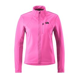 Fahrradjacke Gonso "ADVENTURE JACKET SOFTSHELL W" Gr. 34, pink (neonpink) Damen Jacken Radjacke, atmungsaktiv, Slim Fit