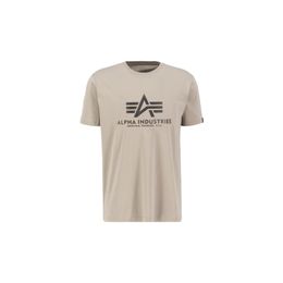 T-Shirt Alpha Industries "Alpha Industries Men - T-Shirts Basic T Carbon" Gr. L, beige (vintage sand), Herren, Shell: 100% Cotton, Shirts