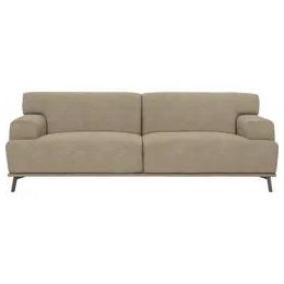 3-Sitzer furninova "Rocco klassisch, zeitlos und modernes Design mit hohem Sitzkomfort" Sofas Gr. B/H/T: 226cm x 78cm x 90cm, Struktur, grau (taupe)