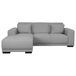 Ecksofa Home Affaire "Bornholm incl. 2 Kissen, Stellmaße 234x162 cm L-Form" Sofas Gr. B/H/T: 234cm x 85cm x 162cm, Struktur fein, Recamiere links, grau (hellgrau) Recamiere wahlweise links oder rechts bestellbar