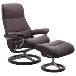 Relaxsessel stressless "View" Sessel Gr. Material Bezug, Cross Base Wenge, Ausführung / Funktion, Maße B/H/T, rot (bordeaux) mit Signature Base, Größe L,Gestell Wenge