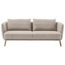 Schöner Wohnen 3-Sitzer SCHÖNER WOHNEN-KOLLEKTION "Pearl - 5 Jahre Hersteller-Garantie, auch in Bouclé" Sofas Gr. B/H/T: 210cm x 71cm x 91cm, Velours, beige (sand) Maße (BHT): 2107191 cm, Füße Massivholz