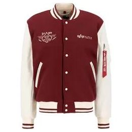 Bomberjacke Alpha Industries "Alpha Industries Men - Bomber Jackets Varsity Air Force Jacket" Gr. M, rot (burgundy) Herren Jacken