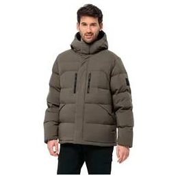 Daunenjacke Jack Wolfskin "ROEMERTOR JKT M" Gr. S, braun (cold coffee) Herren Jacken mit Kapuze