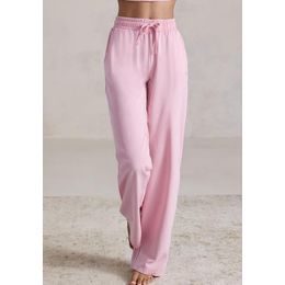Buffalo Sweathose 'PinkPalms' pink Gr. 40/42 für Damen. Mit Logostickerei. Loose Fit. Nachhaltig.