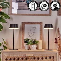 hofstein Romdrup Tischleuchte 2-er Set LED Schwarz, 1-flammig