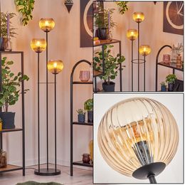 hofstein Koyoto Stehleuchte Glas 15 cm Schwarz, 3-flammig