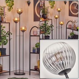 hofstein Koyoto Stehleuchte Glas 15 cm Schwarz, 3-flammig