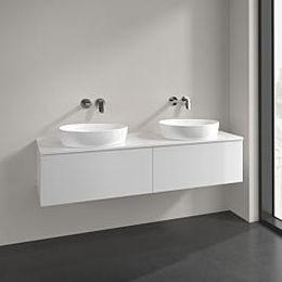 Villeroy & Boch Villeroy und Boch Antao Waschtisch-Unterschrank L39050GF 160x36x50cm, Hahnlochbohrung, Waschbeckenplattenfarbe Lack, glossy white lacquer, Mit Beleuchtung