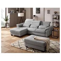 Hocker Home Affaire "Solvei", silber, B:104cm H:45cm T:72cm, Hocker, Hocker mit Stauraum Polsterhocker