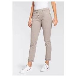 Röhrenhose Please Jeans Gr. S (36), N-Gr, beige (chinchilla beige), Damen, Denim/Jeans, Obermaterial: 98% Baumwolle, 2% Elasthan, unifarben, Hosen, Mit besonderer Knöpfung