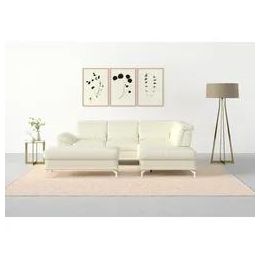 Sit & More Ecksofa SIT & MORE "Cabrio L-Form, B: 274 cm, mit Sitztiefen-, Arm- & Kopfteilverstellung", weiß (altweiß), B:274cm H:87cm T:230cm, Sofas, 3 Nierenkissen, Federkern, optional Bettfunktion und Stauraum