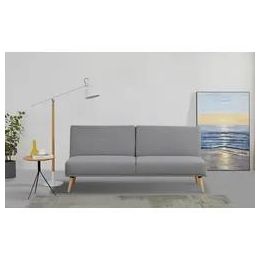 Schlafsofa Inosign "TRIPTON, 181 cm, klappbarer 3-Sitzer mit Schlaffunktion" Sofas Gr. B/H/T: 181cm x 82cm x 85,5cm, Webstoff, grau verstellbarer geteilter Rücken