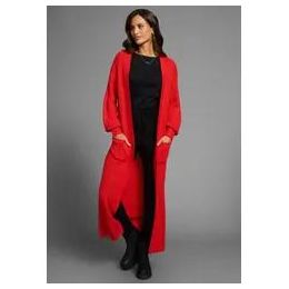 Longstrickjacke Laura Scott Gr. 48/50 (XL), rot (hellrot) Damen Strickjacken aus kuscheligem Grobstrick