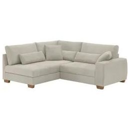 Ecksofa MR. COUCH "L-Form", grau (taupe), B:227cm H:68cm T:190cm, Novaclean Avanti (100% Polyester), Sofas, Mit Federkern, wahlweise mit Bett und Taschenfederkern