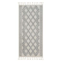 MyFlair Teppich Moroccan Calm, 100 cm x 200 cm, Farbe weiß, rechteckig, Florhöhe 19mm