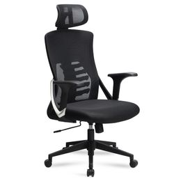 Bürostuhl FineBuy Schreibtischstuhl Mesh Schwarz Drehstuhl Ergonomisch 120 kg