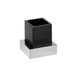 Brillantbad MAX Glashalter Polyresin Messing Chrom Schwarz 115x115x95 mm f&uuml;r Bad & K&uuml;che >> zum Bohren