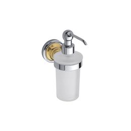 Brillantbad BETRO GOLD Glasseifenspender Messing Gold Chrom 80x190x120 mm, 230 ml für Bad & Küche >> zum Bohren