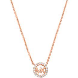 Kette mit Anhänger Michael Kors "PREMIUM, MKC1726CZ791, MKC1726CZ710, MKC1726CZ040" Halsketten Gr. Silber 925 (Sterlingsilber), L: 43cm, rosegold (roségoldfarben, kristallweiß) Damen mit Zirkonia (synth.)