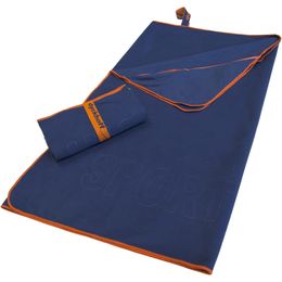 Sporthandtuch Dyckhoff "Mikrofaser Sporttuch" Handtücher (Packung) Gr. B/L: 80cm x 180cm,, blau (nachtblau)