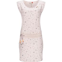 Sommerkleid Ragwear "Penelope" Gr. XL (42), Normalgrößen, beige Damen Kleider leichtes Baumwoll Kleid mit Print