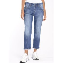 Ankle-Jeans Gang "94RUBINIA CROPPED", Damen, Gr. 28 (36), N-Gr, blau (storm light blau), Denim/Jeans, Obermaterial: 92% Baumwolle, 6% Elastomultiester, 2% Elasthan, casual, gerade, Jeans, Straight Fit