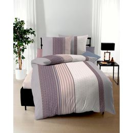 Bettwäsche Kaeppel "Unit" Gr. B/L: 155cm x 220cm, , Mako-Satin, B/L: 80cm x 80cm, lila (mauve)