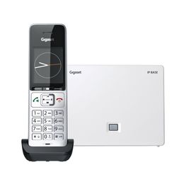 Gigaset Schnurloses DECT-Telefon "COMFORT 500A mit IP BASE" Stationärtelefone schwarz-weiß (silber/schwarz/weiß)