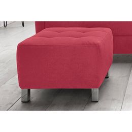 Sit & More Hocker SIT & MORE "Pablo" Gr. B/H/T: 58cm x 43cm x 58cm, Luxus-Microfaser, rot Polsterhocker Hocker