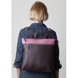 Cityrucksack vargu "Femen 1" Gr. B/T: 30cm x 12cm, burgundy, mauve Rucksäcke LGW zertifiziertes Leder