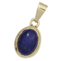 Ketten-Anhänger Jobo "Anhänger oval" Schmuckanhänger Gr. Gelbgold 585, gelb (gelbgold 585) Damen 585 Gold mit Lapislazuli