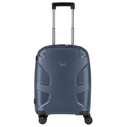 Hartschalen-Trolley IMPACKT "IP1, verschiedene Größen und Farben" Gr. B/H/T: 40cm x 55cm x 20cm 38 l, blau (glacier blau) Koffer Hartschalen-Koffer vegan Reisegepäck USB-Port TSA Zahlenschloss