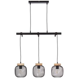 Pendelleuchte Brilliant "Giada" Lampen Gr. 3 flammig, schwarz (schwarz, holz) Balkenpendelleuchte, H 177 cm, B 68 MetallHolz, schwarzbraun