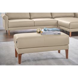Hockerbank "CR.450, Sitzbank", beige (beige 534, 20), B:93cm H:45cm T:48cm, NaturLEDER OSKAR (echtes Rindsleder), CREATION BY ROLF BENZ, Hocker, Polsterhocker, F&uuml;&szlig;e aus Massivholz