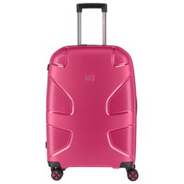 Hartschalen-Trolley IMPACKT "IP1, verschiedene Größen und Farben" Gr. B/H/T: 45cm x 67cm x 28cm 73 l, flora pink Koffer Hartschalen-Koffer vegan Reisegepäck USB-Port TSA Zahlenschloss