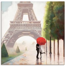 Wandbild Artland "Paris Romanze II" Bilder Gr. B/H: 100cm x 100cm, Leinwandbild Gebäude quadratisch,, grau als Leinwandbild, Poster, Wandaufkleber in verschied. Größen