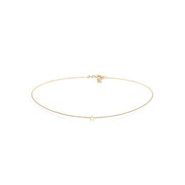 Collier Elli "Basic Stern Astro Choker 925 Sterling Silber" Halsketten Gr. Silber 925 (Sterlingsilber), L: 36cm, goldfarben (gold) Damen