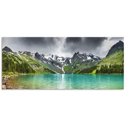 Küchenrückwand Artland "Bergsee" Spritzschutzwände Gr. B/H: 130cmx55cm, grün Alu Spritzschutz mit Klebeband, einfache Montage