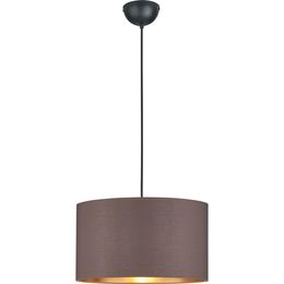 Pendelleuchte my home "Josie" Lampen Gr. Ø 40,00cm H: 150,00cm, grau (taupe) Hängeleuchte 1-flammig, Schirm taupe und innen goldfarbig